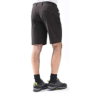 SVACUAM Men's Lightweight Breathable Soft Quick Dry Hiking Shorts(Dark Grey,38)