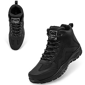 Alpine Swiss Brent Mens Hiking Boots Comfortable Mid Ankle Outdoor Walking Shoes Black M US 10