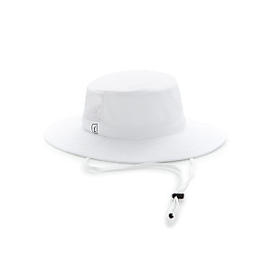 PGA TOUR Men’s Solar Golf Bucket Hat with Chin Strap, Bright White, One Size