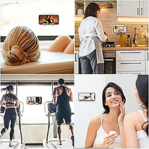 2 PCS Shower Phone Holder, Shower Phone Mount Phone Holder for Shower Wall Mount Phone Holder Phone Wall Mount Adjustable Cellphone Stand Cell Phone Stand with Adhesive Pads for Bathroom Kitchen