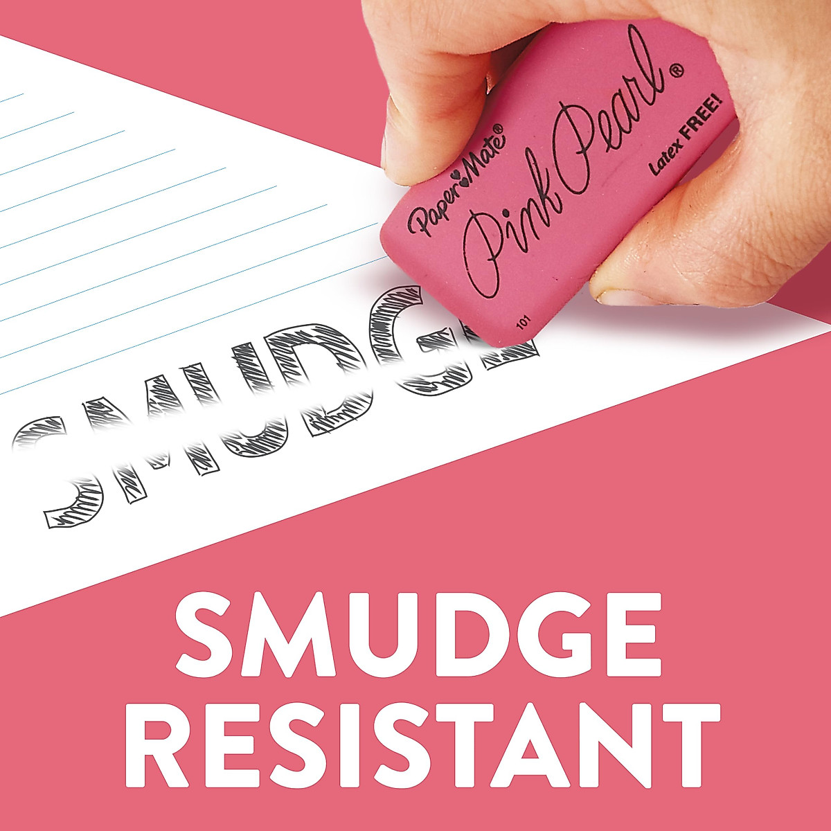 Paper Mate Erasers Pink Pearl Large Erasers, 12 Count