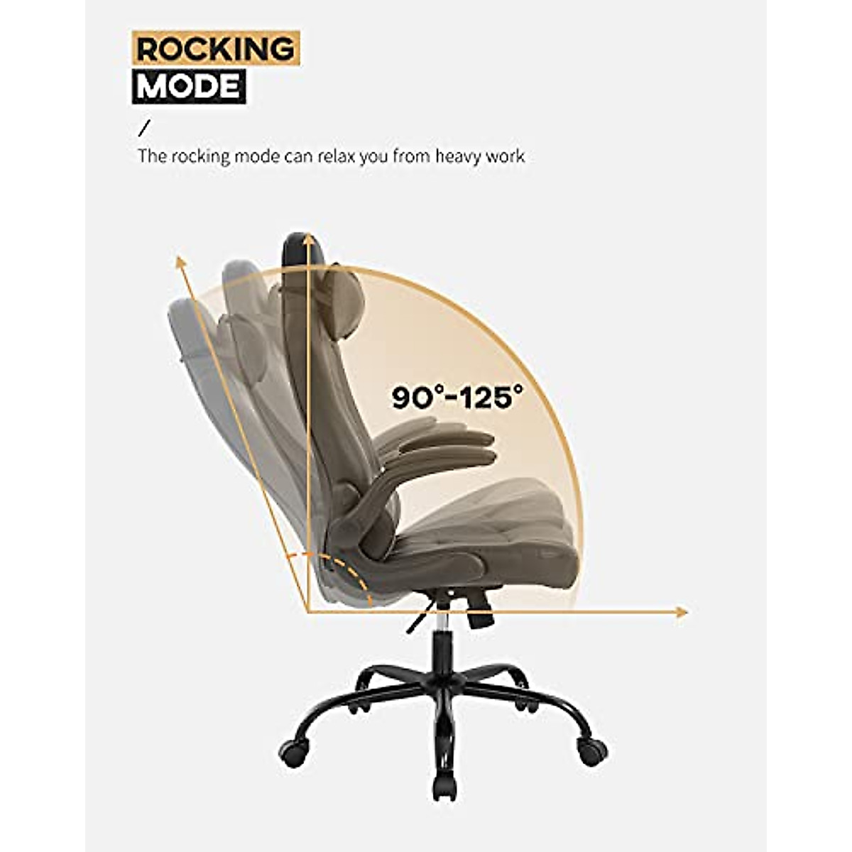 PC Gaming Chair Ergonomic Office Chair Computer Desk Chair with Armrests Headrest and Lumbar Support High Back PU Leather Executive Racing Chair for Home (Grey)