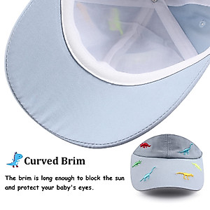 Bamery Toddler Baseball Hat for Boys&Girls Baby Baseball Cap Embroidery Dinosaur Kids Hat for 2-6T (Dinosaur Sky Blue, 2-6T)