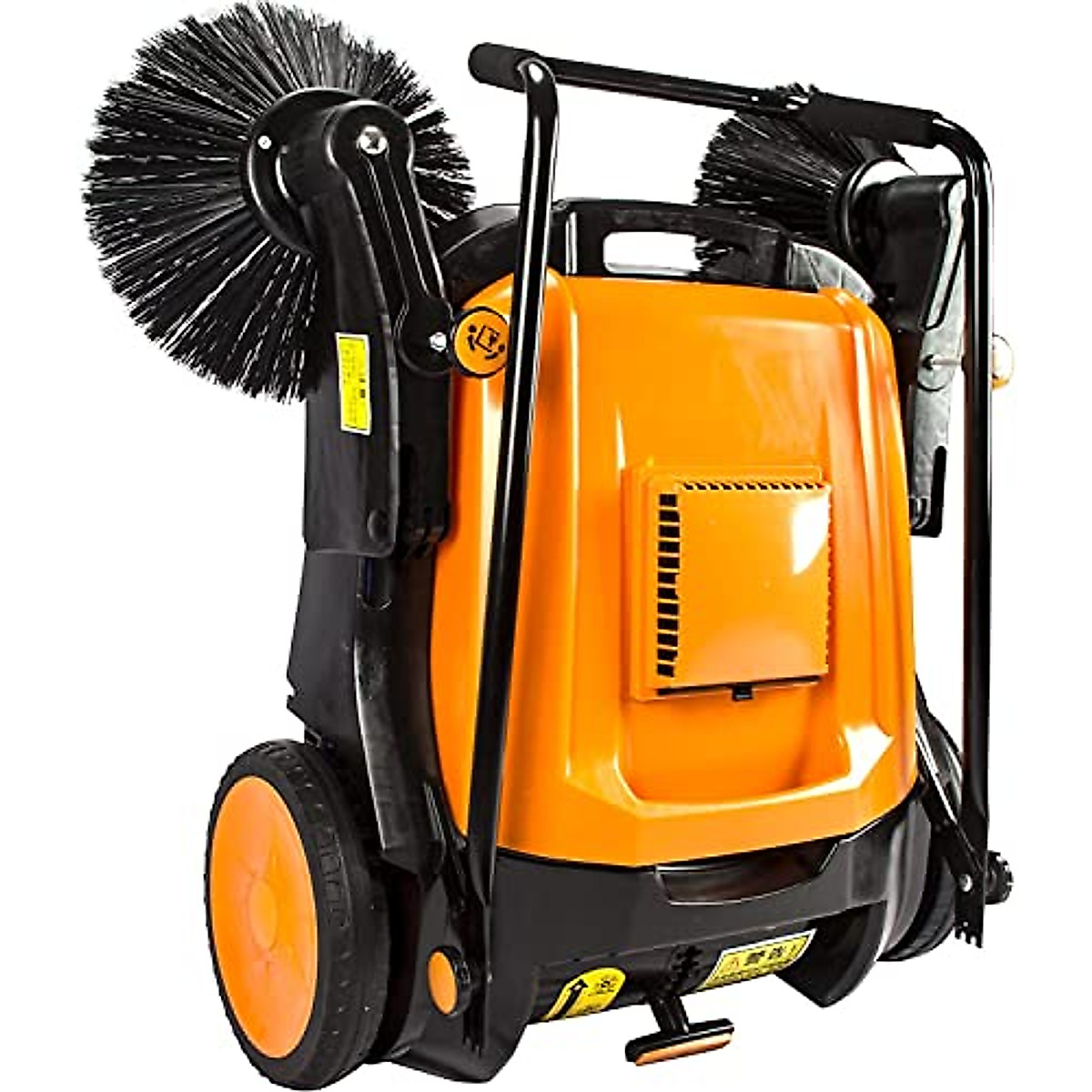 Industrial Floor Sweeper with Triple Brooms, 38 inch Outdoor and Indoor Hand Push Floor Sweeper, 38,000 Square feet per Hour, 12 gal Waste Container