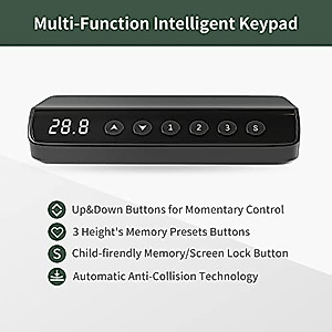 FEZIBO 55 x 24 Inch Height Adjustable Glass Electric Standing Desk with Double Drawer, Stand Up Desk with Storage Shelf, Sit Stand Desk, Black Walnut