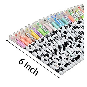 Yansanido Pack of 12 Colors Kawaii Cow Design Gel Pen for Office School Home Travel Gift for Friends and students (12)