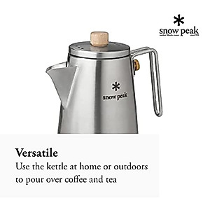 Snow Peak Field Barista Kettle - Stainless Steel Kettle for Camping, Backpacking & At-Home Use - Lightweight Kitchen Camping Essentials - Durable Kettle for Tea & Coffee