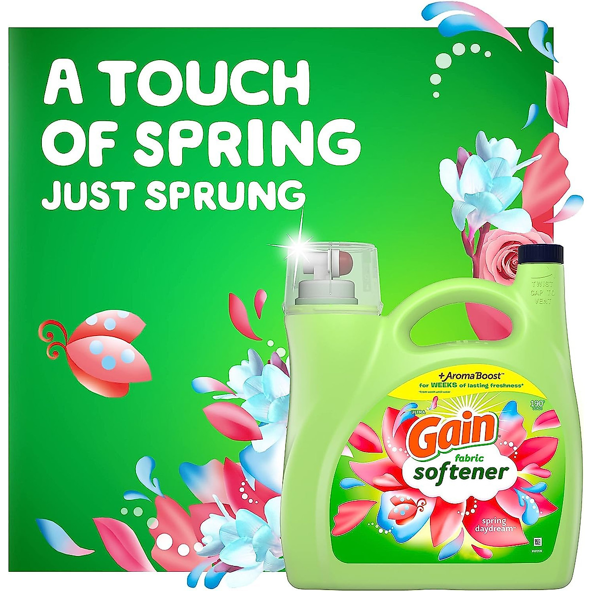 Gain Laundry Fabric Softener Liquid, Spring Daydream, 164 Fl Oz, 190 Loads