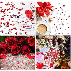 Red Silver Heart Confetti Glitters,Mix Heart Love Table Scatter Confetti for Valentine's Day Wedding Anniversary Party Bridal Shower Home Table Decoration,Photo Booth Backdrop(120g/4.2oz 2000PCS)