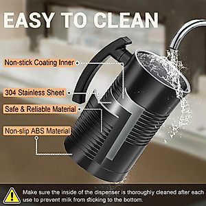 Milk Frother, 4-in-1 Milk Steamer, 11.8oz/350ml Hot and Cold Foam Maker and Milk Warmer, 400W, Auto Shut-Off, Foaming for Coffee, Latte, Cappuccino, Hot Chocolate (Black)