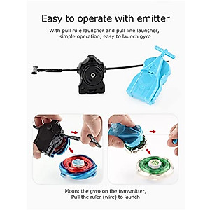 GOIJRER Gyros 4 Pieces Pack Battling Tops Metal Fusion Starter Set with Stickers Two Launchers Gift Idea Toys with Storage Box…