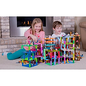 Strictly Briks Stackable Base Plates Lego Compatible - Stackable Rainbow Building Bricks for Towers, Shelves & More - 12 Base Plates & 80 Stackers - 6x6 Inches