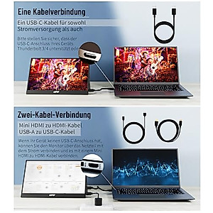 ADPOP Portable Monitor, 15.6'' IPS FHD 1080P with USB-C & HDMI for Gaming Office and Travel,Ultra-Slim HDR Display, Premium Smart Cover & Speakers,for Laptop/PC/Mac/Phone/Xbox/PS5/PS4/Switch