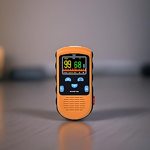 CMI Health Rechargeable Pulse Oximeter - Adult Finger Sensor for Continuous Monitoring & Spot-Checking - Adjustable Alarm for Pulse Rate and SpO2 Levels - Carry Case, AC Adapter Included