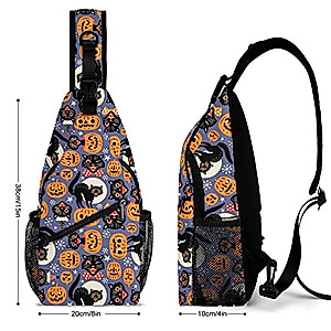 VSOFMY Sling Bag for Men Women Crossbody Sling Backpack Bag for Travel Hiking Daypack Chest Bag Halloween