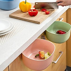 wsloftyGYd Kitchen Cabinet Hanging Garbage Waste Bin Can Trash Barrel Storage Container