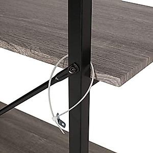 Christopher Knight Home Bauman 4-Layer Bookcase, Gray + Dark Bronze