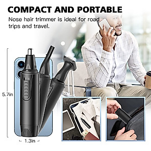Ear and Nose Hair Trimmer-Rechargeable Nose Hair Trimmer for Men and Women-2023 Professional Painless Nose Clipper Eyebrow &amp; Facial Hair Trimmer-IPX7 Waterproof Dual Edge Blades for Easy Cleansing