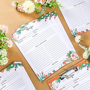 50 Sheets Recipe Paper Full Size Recipe Refill Pages 8.5 x 11 Inch Recipe Cards for Recipe Binder Book