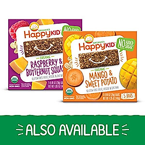 HAPPYKID Organics Organic Kid Snack, Apple, Kale, & Mango, 3.17 Ounce Pouch, Pack of 16 (Packaging May Vary)