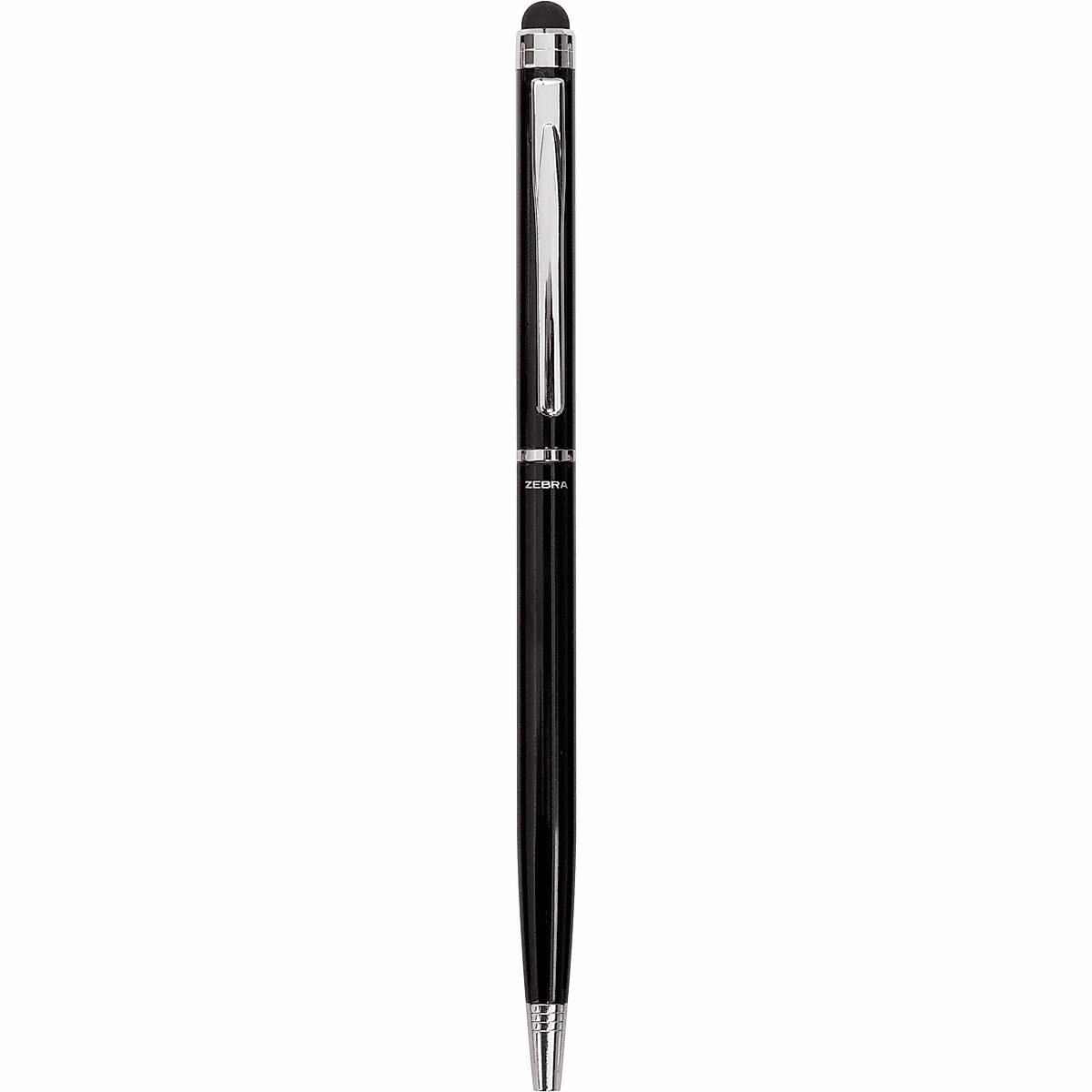 ZEBRA PEN 33111 Zebra StylusPen Twist Retractable Ballpoint Pen, Fine Point, 0.7mm, Black Ink, Black Barrel, 1-Count