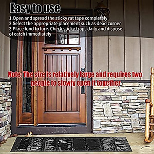 Sticky Mouse Trap Mouse Glue Traps Sticky Rat Trap That Work for Trapping Snakes Rats Spiders Roaches Rodents 47 Inch Large Heavy Duty Pre Baited Mats Indoor Outdoor Catch Pest Trap (Black, 4 Pcs)