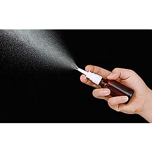 6PCS 30ml Amber Glass Nasal Sprayers Refillable Fine Mist Sprayer Makeup Water Travel Containers Vials Nose Spray Bottles for Saline Wash Applications