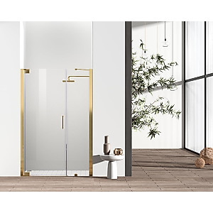 Elegant Kitchen and Bath SD404-4872BGD Semi-Frameless hinged Shower Door 48 x 72 Brushed Gold