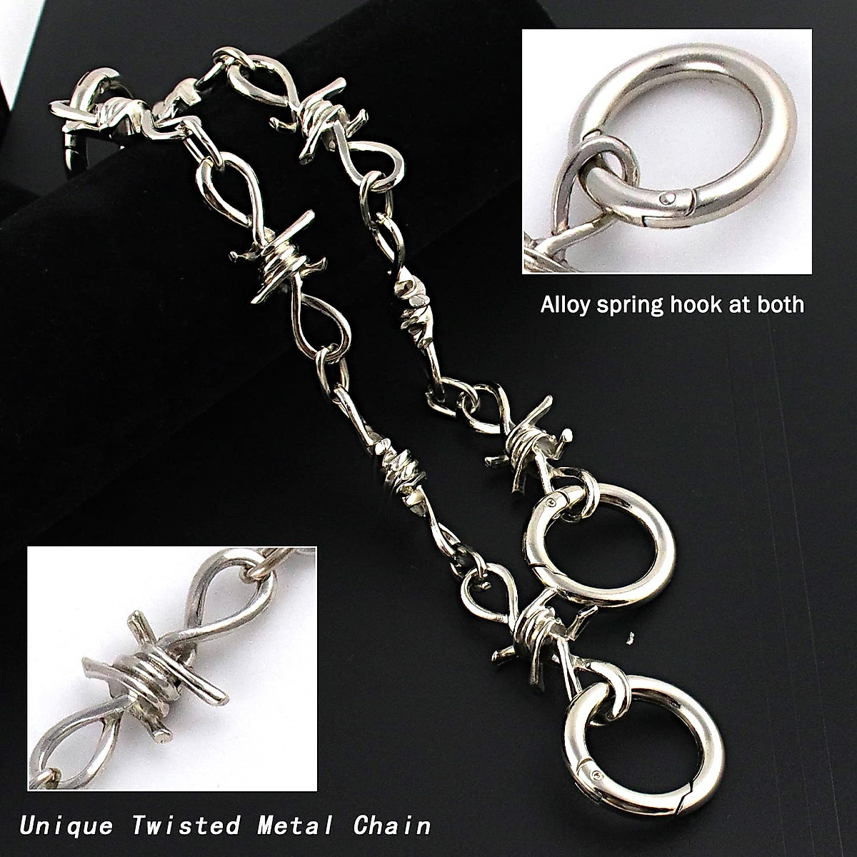 VIQWYIC Metal Twisted Chains Shoe Charms, Fashion Cool Punk Alloy, Decoration for Sandals Clog Accessories