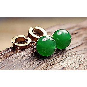 Anime Super Black GK Time 925 Sterling Silver Finger Ring Earring (Pair Green)