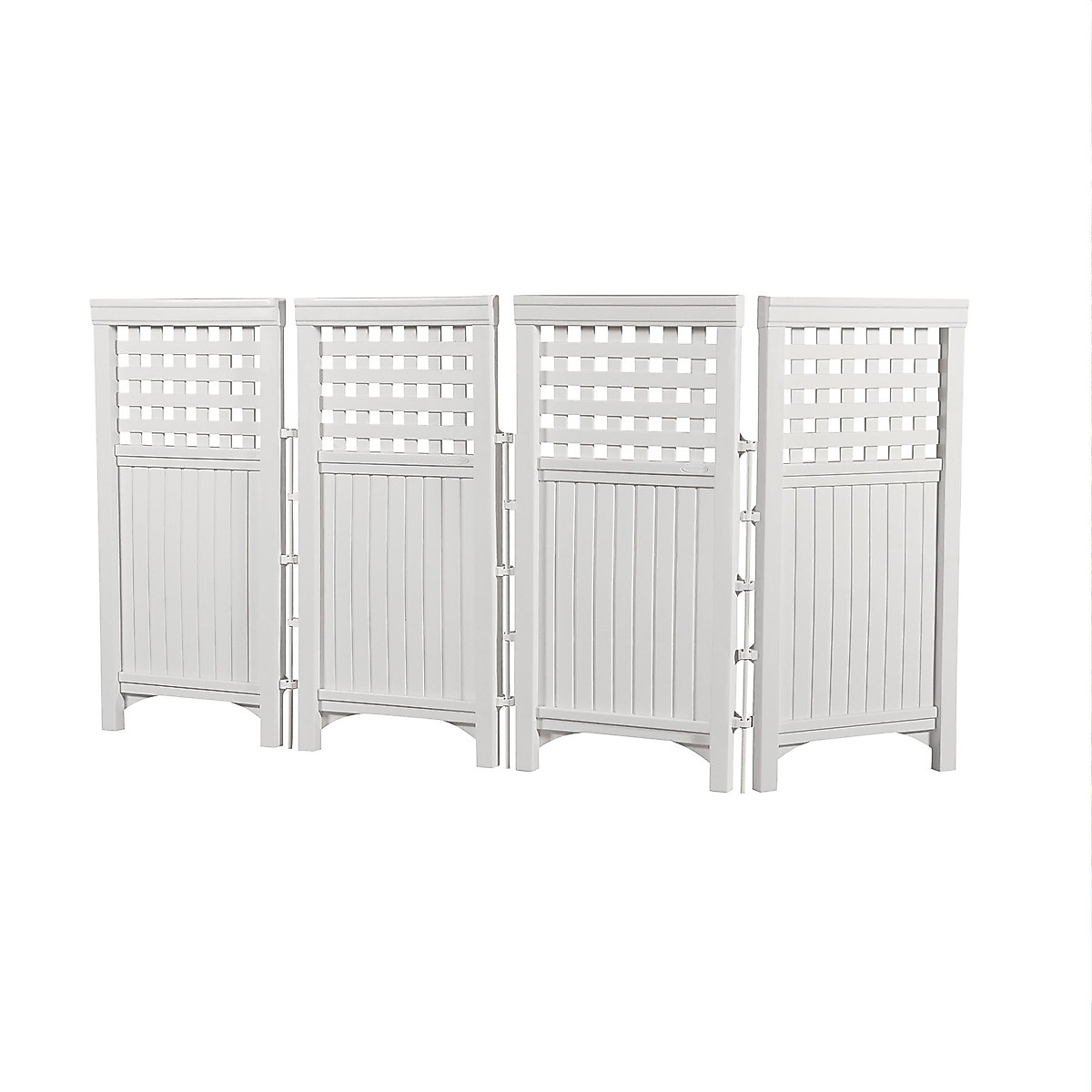 Suncast 4 Panel Reversible Outdoor Screen Enclosure, 44" (H) x 23" (W) per, White