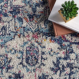 nuLOOM Lilah Medallion Vintage Area Rug, 8' x 10', Blue