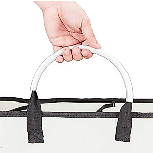 3 Sections Laundry Basket Foldable Bag Bin Organizer Large Dirty Clothes Hamper, Light Gray