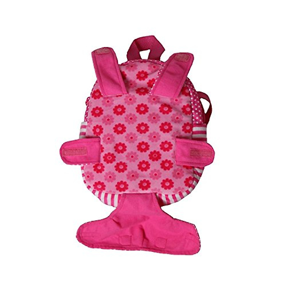 Baby Whitney Pink Daisy Patchwork Plush Velour Doll Carrier Toy Backpack (Small - Recommended up to 13" Doll)