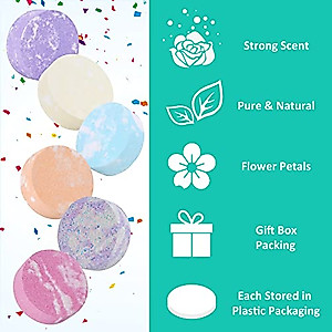 Gifts for Women - Pack of 6 Shower Steamers Bath Bombs, Shower Bombs with Essential Oils , Aromatherapy Shower Steamers Bath Bomb Gift Set Self Care and Relaxation Gifts for Women and Men