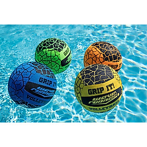 Wave Runner Waterproof Volleyball with Sure-Grip Technology - Perfect for Pool Games, Beach Volleyball and Indoor Pool - Durable Design with Special Texture for Reduced Stinging (Random Color)