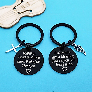 Xiahuyu Godparents Gifts from Godchild Godmother Gifts Godfather Keychain Christening Gifts for Godmother Godfather First Communion Gift Baptism Gifts for Godparent