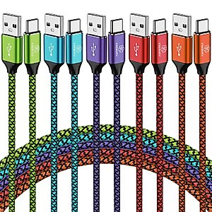 KREMORV USB Type C Cable 5-Pack 10ft USB A to Type C Cable 10 Feet Extra Long Fast Charging Type C Cord Phone Charger for Samsung Galaxy S10 S9 S8 Note 9 8 10, LG G8 G7 G6 V30 G8 G7