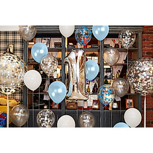 Treasures Gifted Metallic Light Blue Balloons - Baby Blue Balloons, Pastel Blue Balloons 12 Inch - Pastel Latex Balloons, Dusty Blue Balloons - Sky Blue Balloons - Metallic Blue Balloons 72