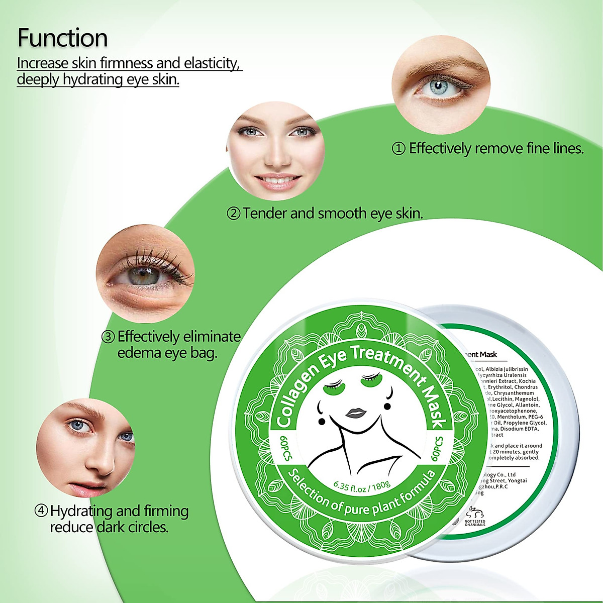 DELISOUL Collagen Under Eye Patches,Seaweed Eye Mask,Under Eye Pad For Dark Circles And Puffiness,Eye Gel Treatment Masks for Puffy Eyes,Under Eye Bags,Anti Wrinkle,Improve and Firm Eye Skin