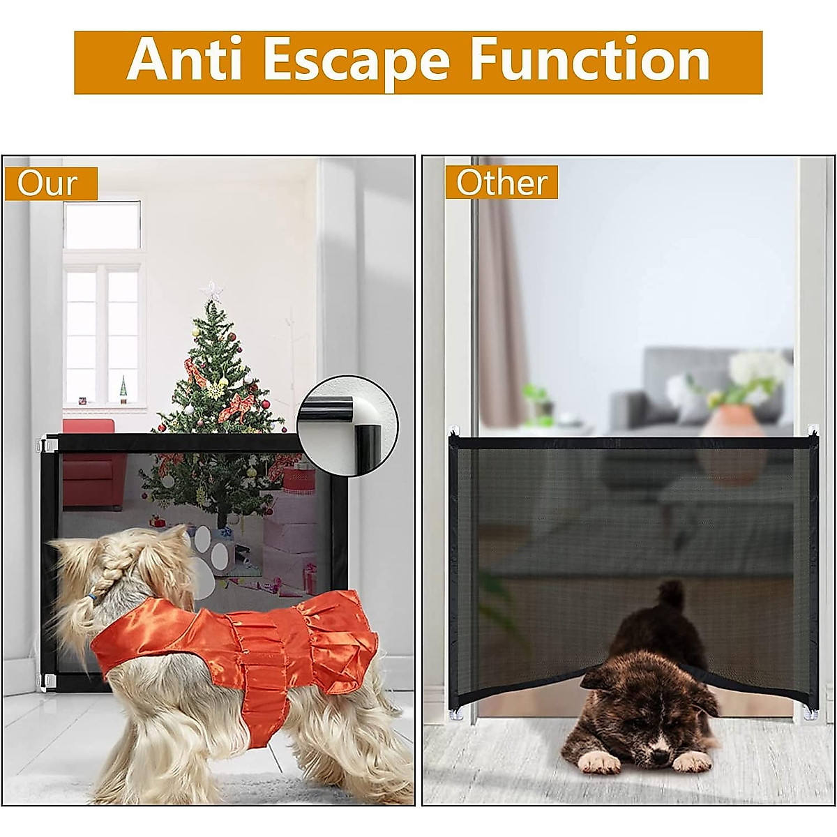 Dog gate,Stair gate,Isolation gate,pet gate Dog Fence Portable Puppy Isolation net Isolation gate,Multipurpose Stairs,Kitchen,edroom(31.5 * 39.4in)