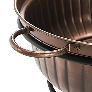 Safavieh PIT2006A Outdoor Collection Naka Antique Copper and Black Beverage Tub W/Stand Fire Pit