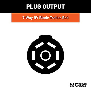 CURT 56080 7-Foot Vehicle-Side Truck Bed 7-Pin Trailer Wiring Harness Extension , Black