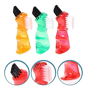 FOMIYES Toothbrushes 3pcs Cleaning Brush Hard Brush Toothbrush Double Sided False Brush Heads Portable for False Cleaning Cleaning