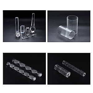 Fielect 4Pcs Clear Acrylic Round Rod 5mm Clear Acrylic Rod Standard Plexiglas PMMA Bar Tolerance for DIY, 250mm Height