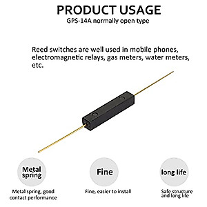 DIYhz Reed Switch GPS-14A 14mm Plastic Anti-Interference Normally Open Magnetic Control Switch 10PCS