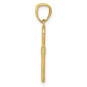 IceCarats 14K Yellow Gold Heart Love Key Necklace Charm Pendant 23mm x 7mm Only