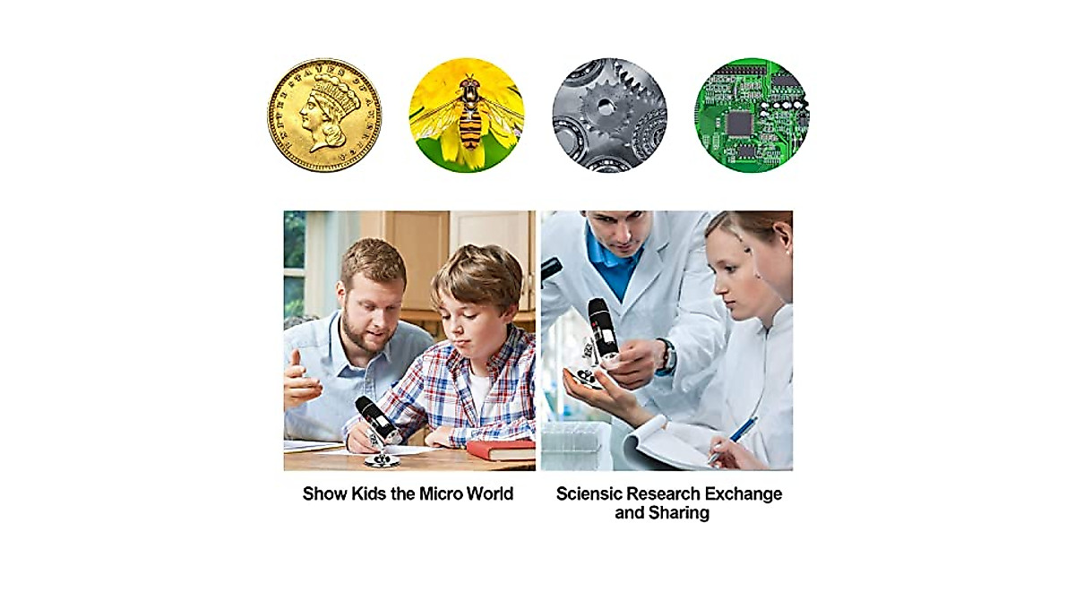 40X-1000X USB Digital Microscope: 3-in-1, Multi-OS Ready