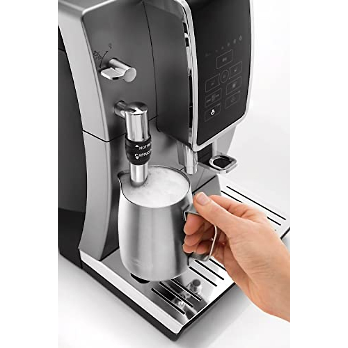 De'Longhi Dinamica Fully Automatic Coffee and Espresso Machine with Premium Adjustable Frother, Stainless Steel, ECAM35025SB