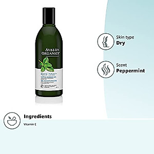 Avalon Organics Bath & Shower Gel, Revitalizing Peppermint, 12 Oz